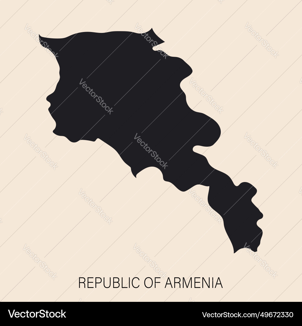 Highly detailed armenia map with borders isolated Vector Image