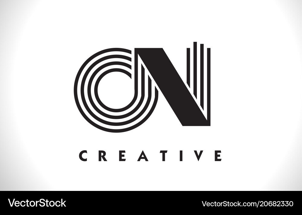 On logo letter with black lines design line Vector Image