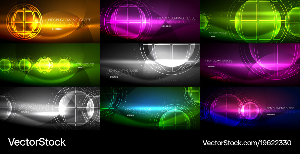 Set of techno earth planet concept backgrounds Vector Image