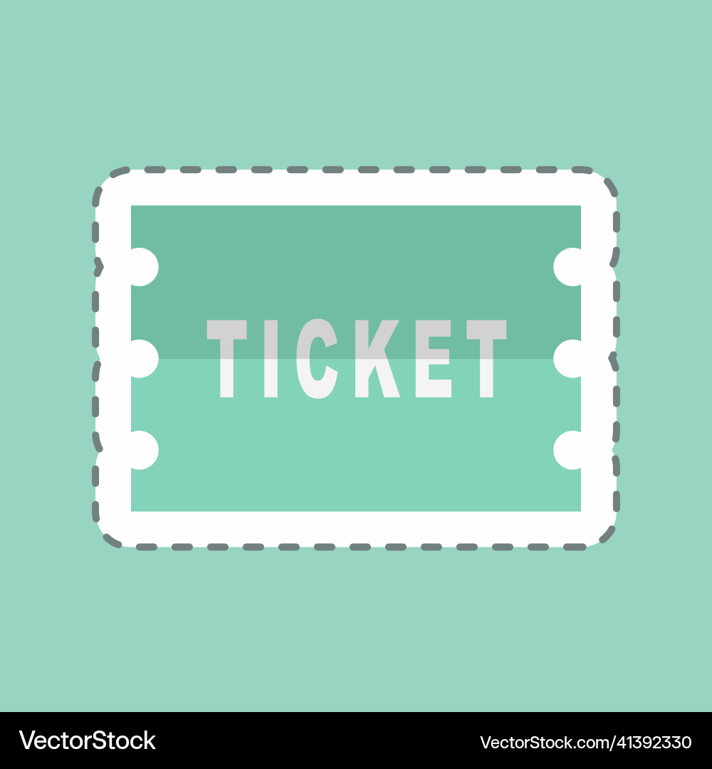 Sticker tickets line cut - simple good Royalty Free Vector
