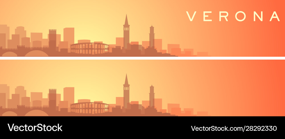 Verona beautiful skyline scenery banner Royalty Free Vector