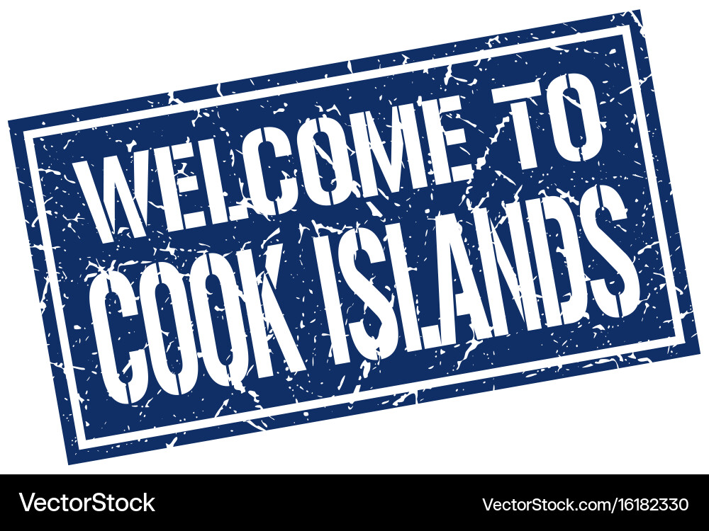 Welcome to cook islands stamp Royalty Free Vector Image