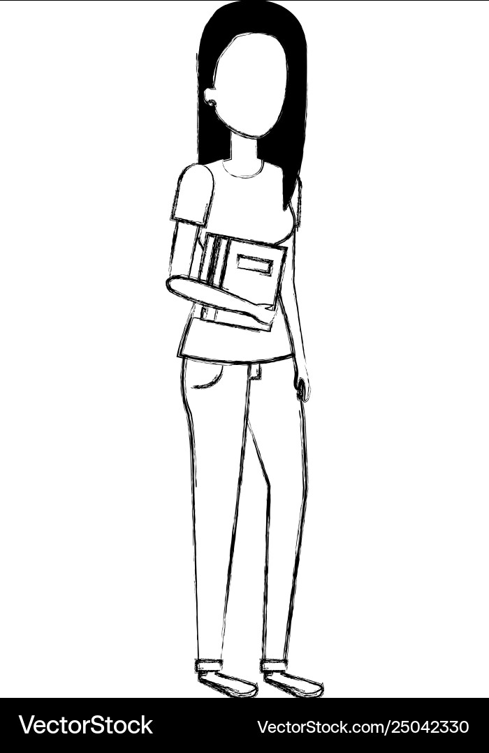 Woman student avatar character Royalty Free Vector Image