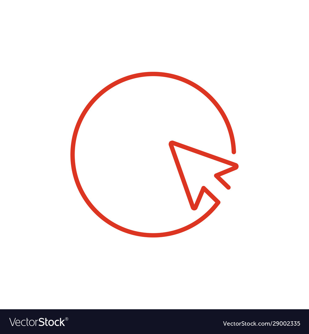 Arrow or cursor indicates direction inside Vector Image