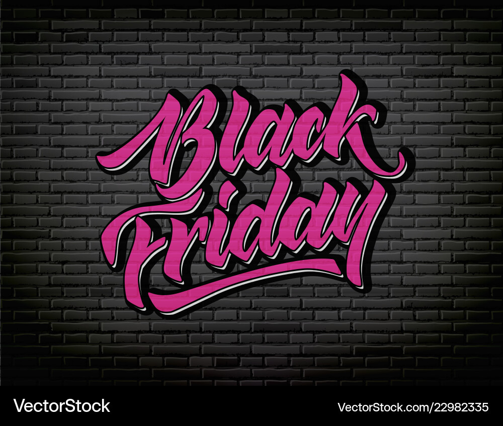 Black friday lettering hand drawn ink brush Vector Image