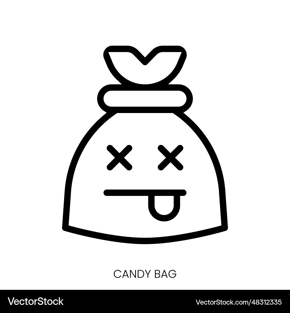 Candy bag icon line art style design isolated Vector Image