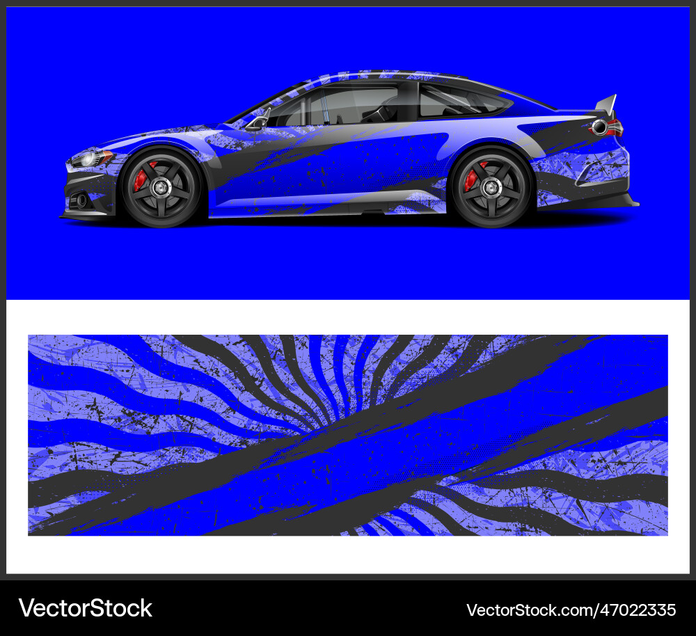 Car wrap graphics vehicle Royalty Free Vector Image