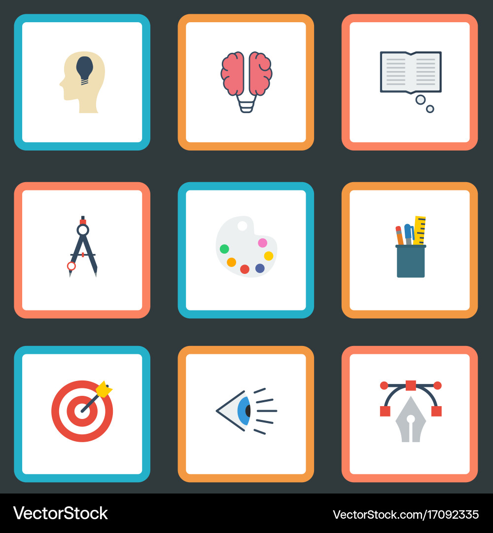 Flat icons case arrow idea and other Royalty Free Vector