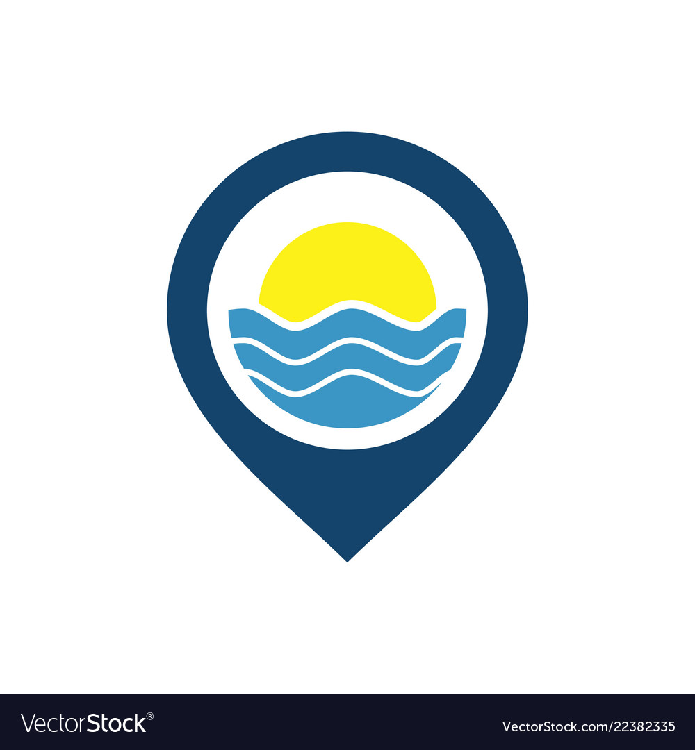 Gps pointer beach Royalty Free Vector Image - VectorStock