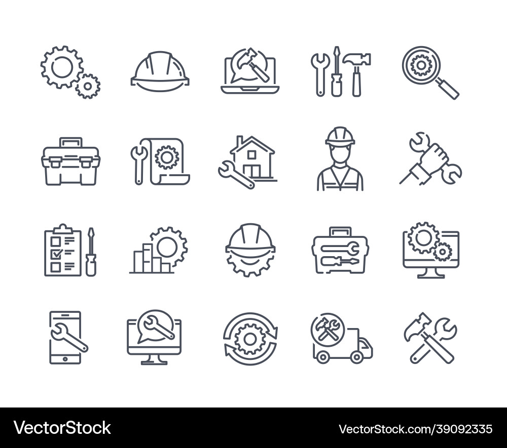 Icons with repair and construction Royalty Free Vector Image