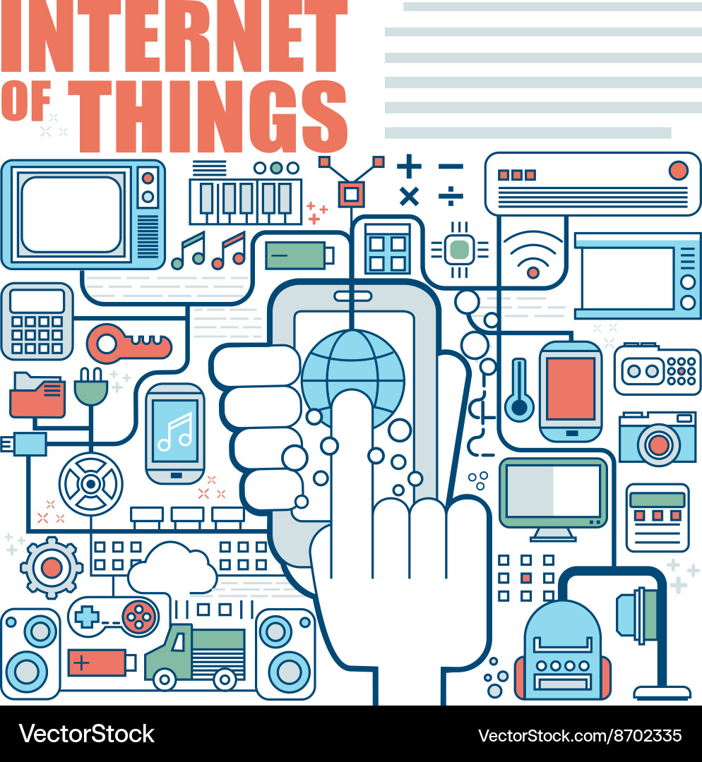 Infographics elements concept of internet thing Vector Image