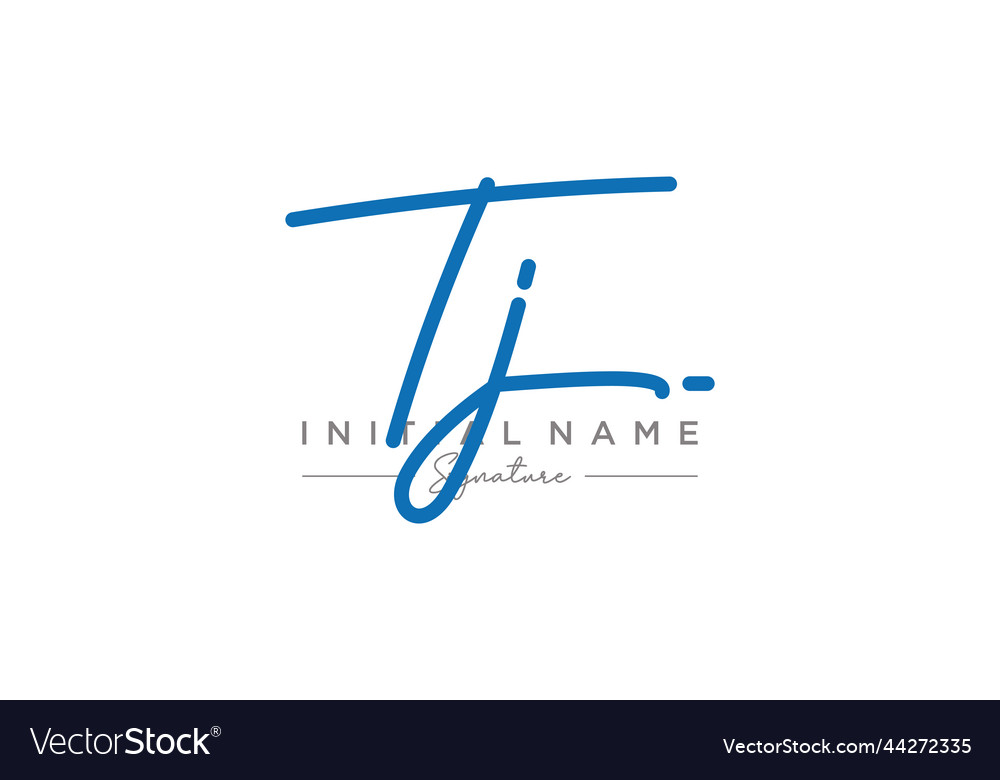 Initial tj signature logo template hand drawn Vector Image Initial tj signature logo template hand drawn Vector Image
