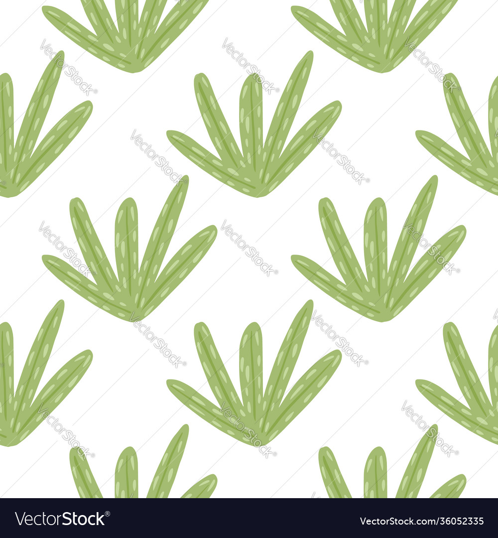 Isolated botanic seamless pattern with green leaf Vector Image