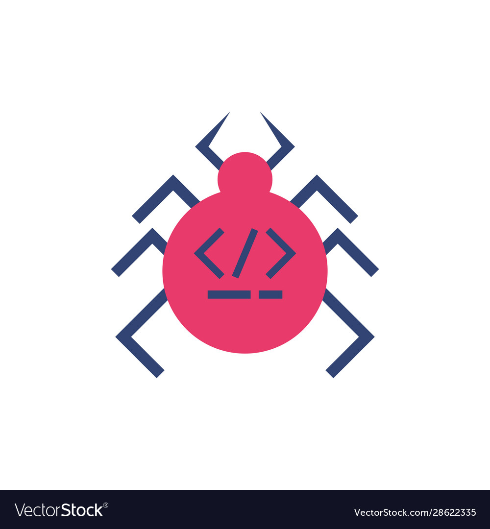 Isolated website code and bug design Royalty Free Vector