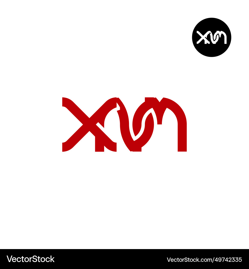 Letter xnm monogram logo design Royalty Free Vector Image