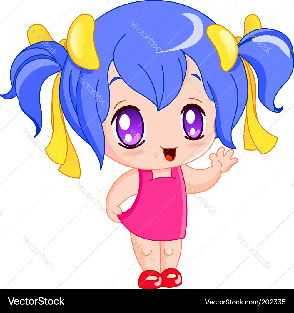 Manga girl Royalty Free Vector Image - VectorStock