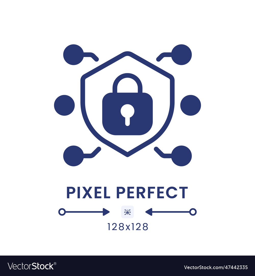 Network security black solid desktop icon Vector Image