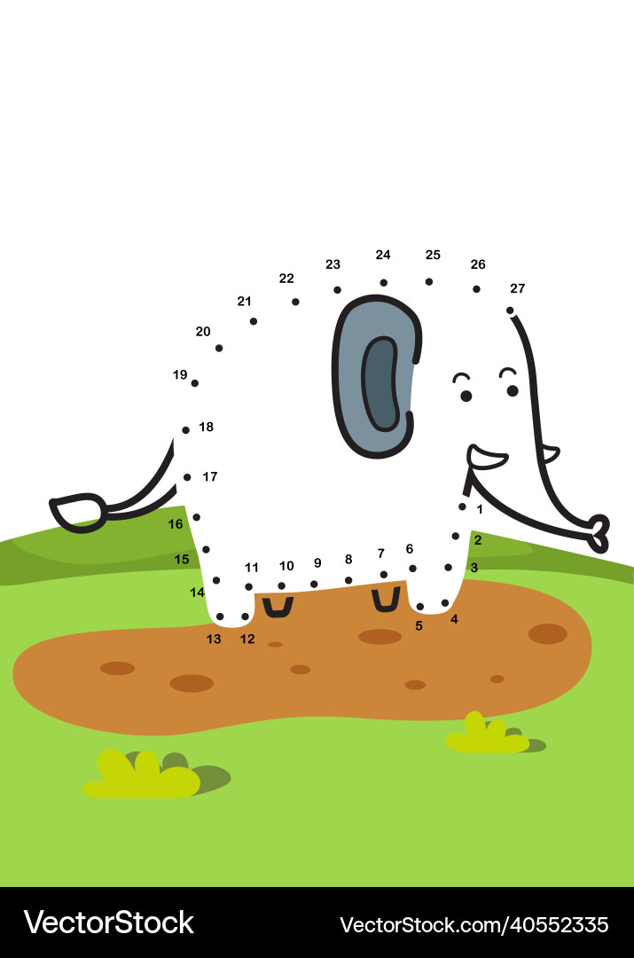 Numbers game education for children elephant Vector Image