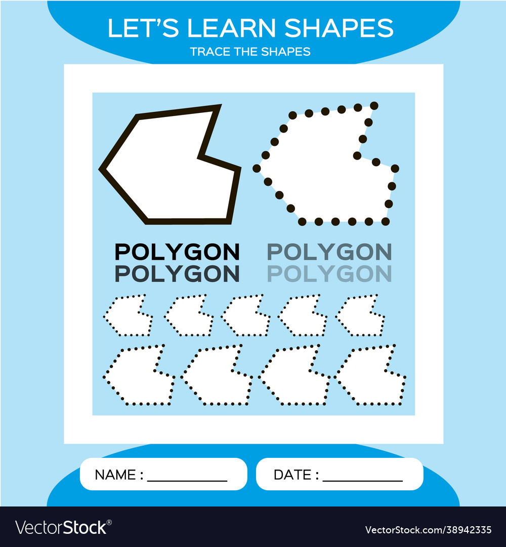 Polygon basic geometric shapes elements Royalty Free Vector