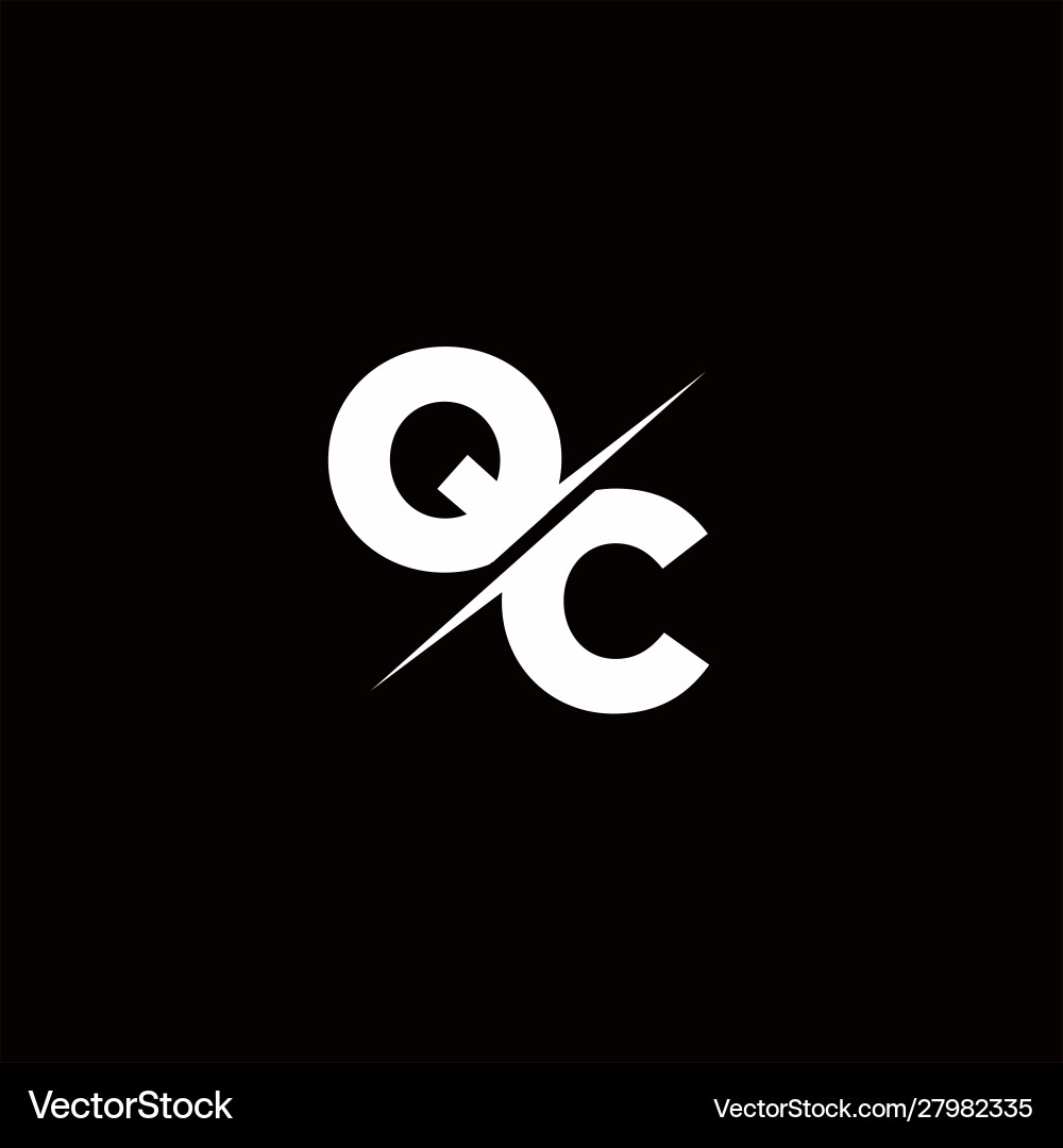 Qc logo letter monogram slash with modern Vector Image