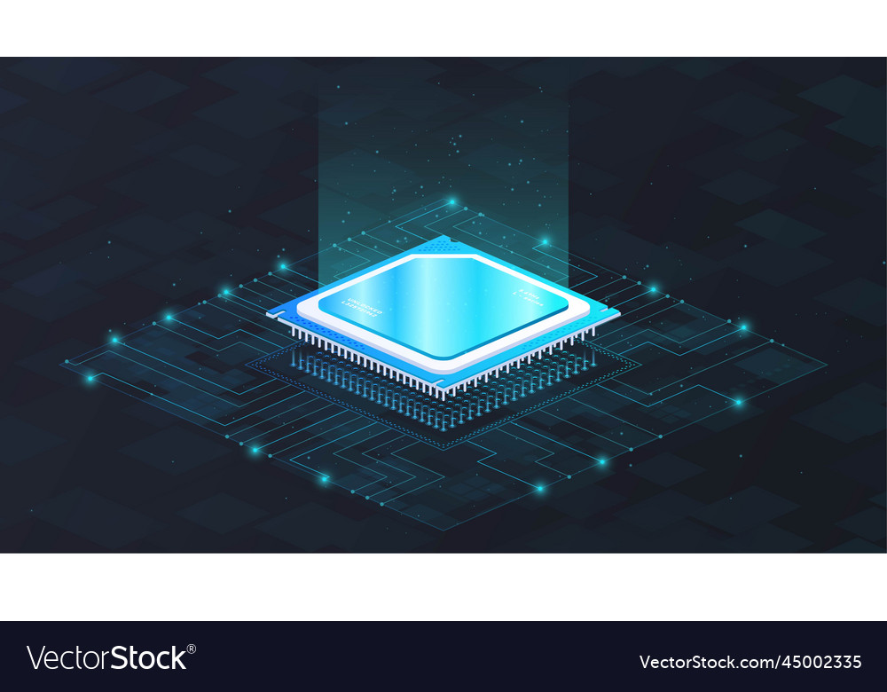 Quantum computer concept Royalty Free Vector Image