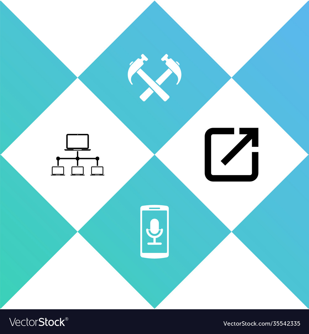 Set computer network mobile recording two Vector Image Set computer network mobile recording two Vector Image