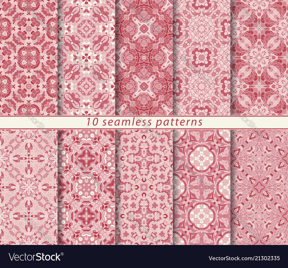 Set seamless pattern Royalty Free Vector Image