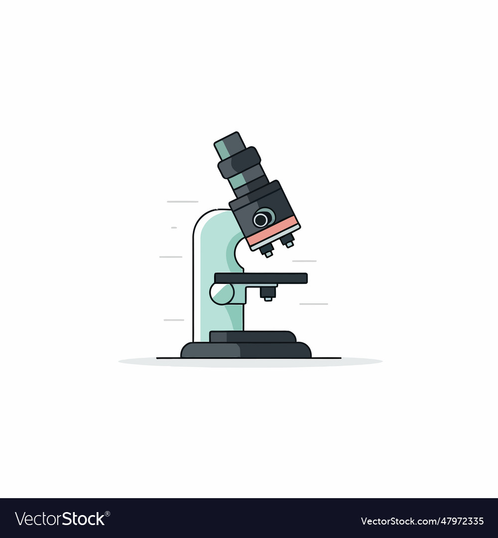 Simple microscope in flat style Royalty Free Vector Image