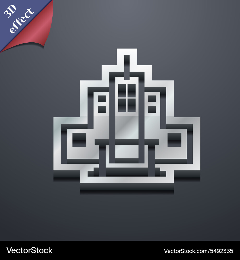 Skyscraper icon symbol 3d style trendy modern Vector Image