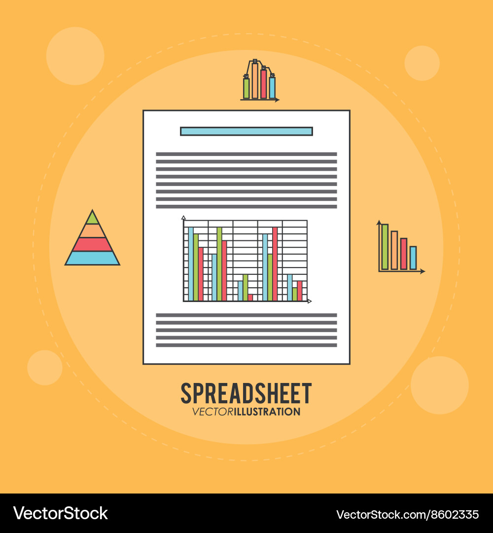 Spreadsheet design business and infographic Vector Image