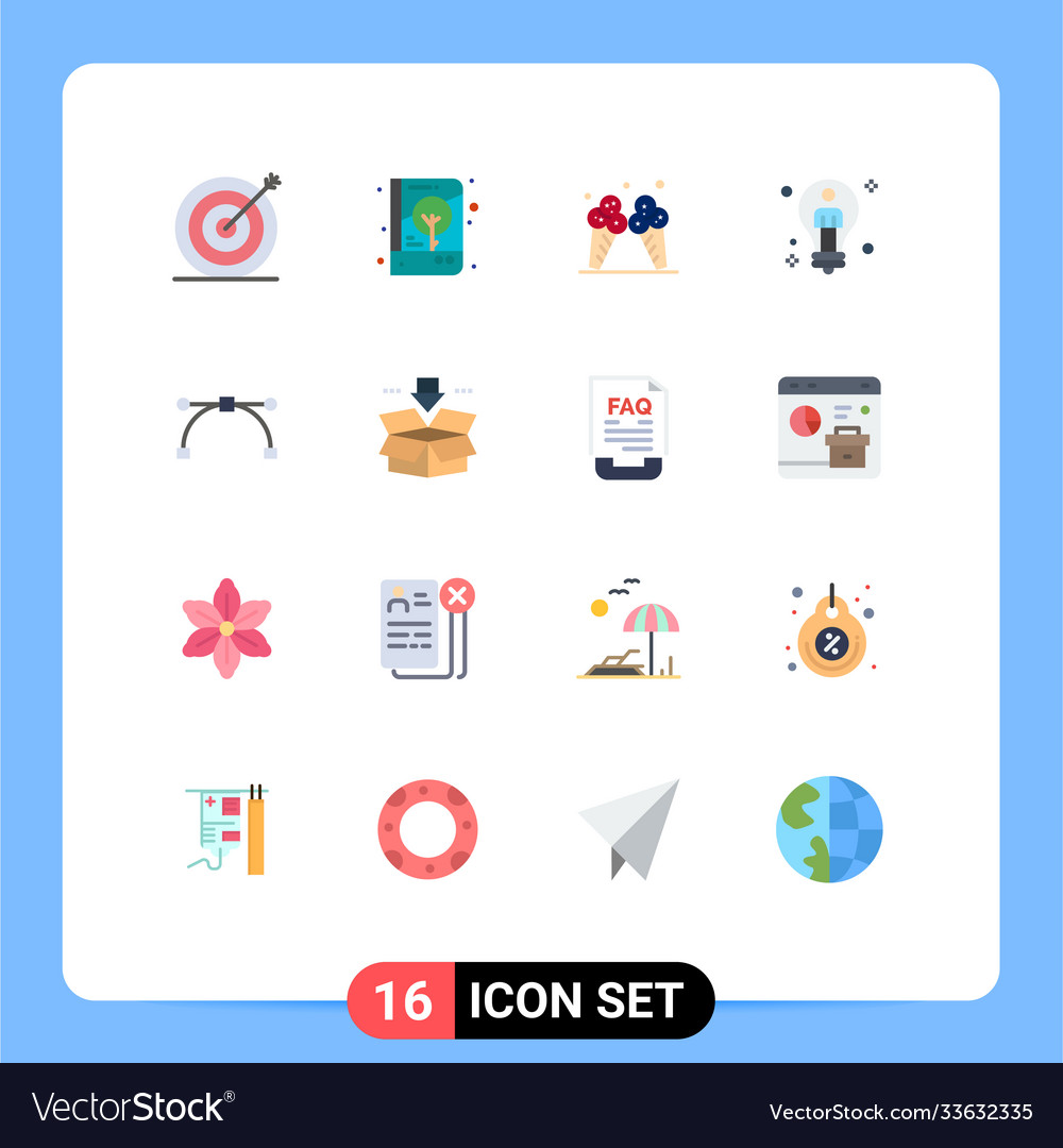 Stock icon pack 16 line signs and symbols Vector Image