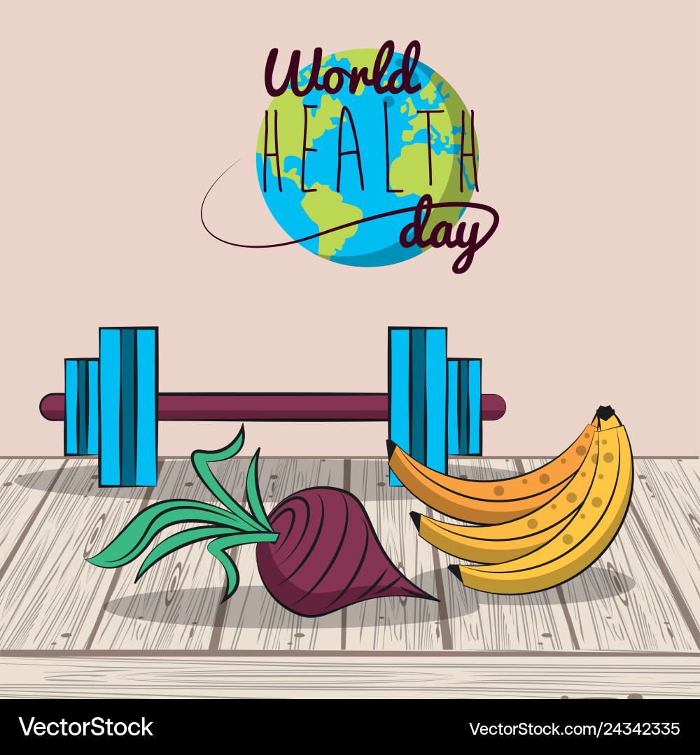 World healthy day card Royalty Free Vector Image