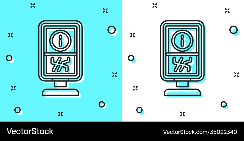 Black line information stand icon isolated Vector Image