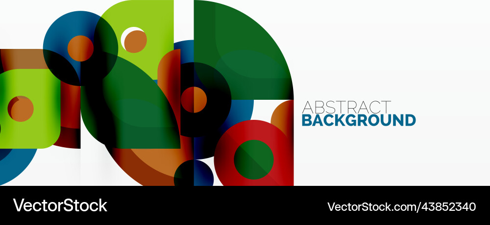 Colorful round shapes circles and triangles Vector Image