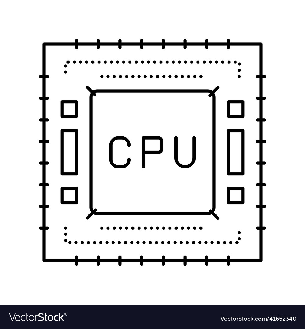 Cpu semiconductor manufacturing line icon Vector Image