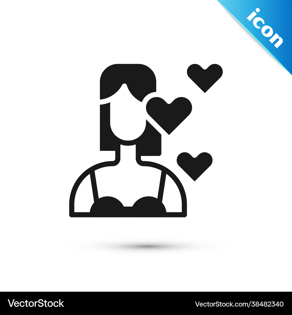 Grey love yourself icon isolated on white Vector Image