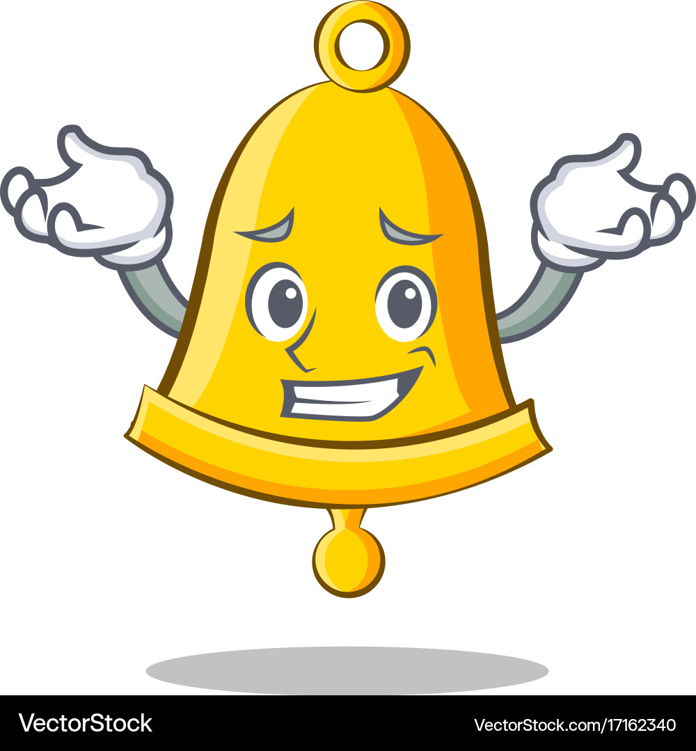 Grinning school bell character cartoon Royalty Free Vector