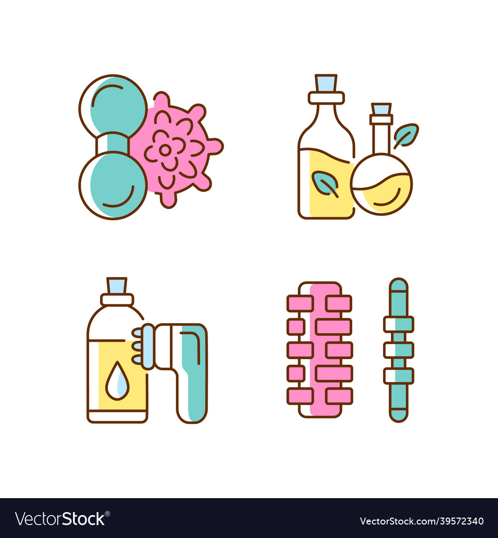 Hand Massagers Rgb Color Icons Set Royalty Free Vector Image