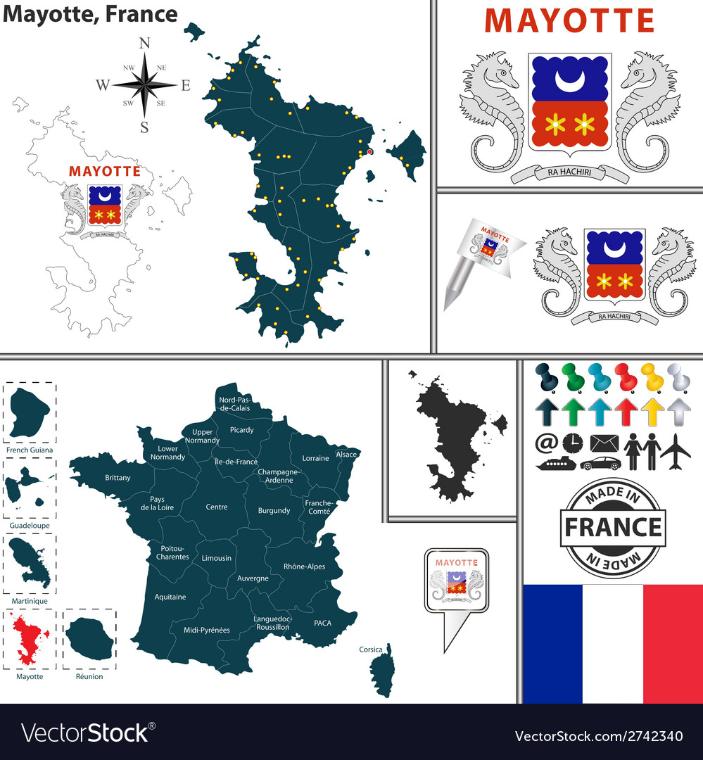 Map mayotte Royalty Free Vector Image - VectorStock