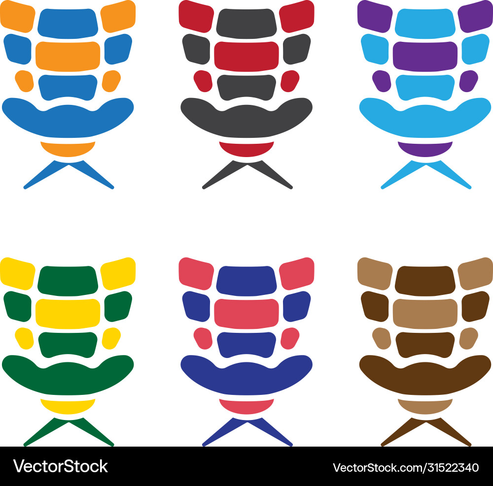 Office colorful armchairs set design template Vector Image