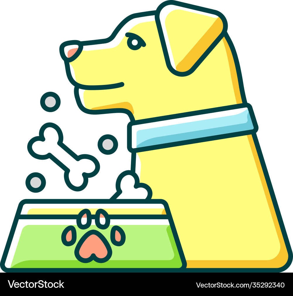 Pet feeding rgb color icon Royalty Free Vector Image