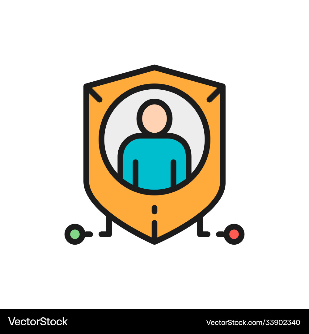Shield with person personal protection privacy Vector Image