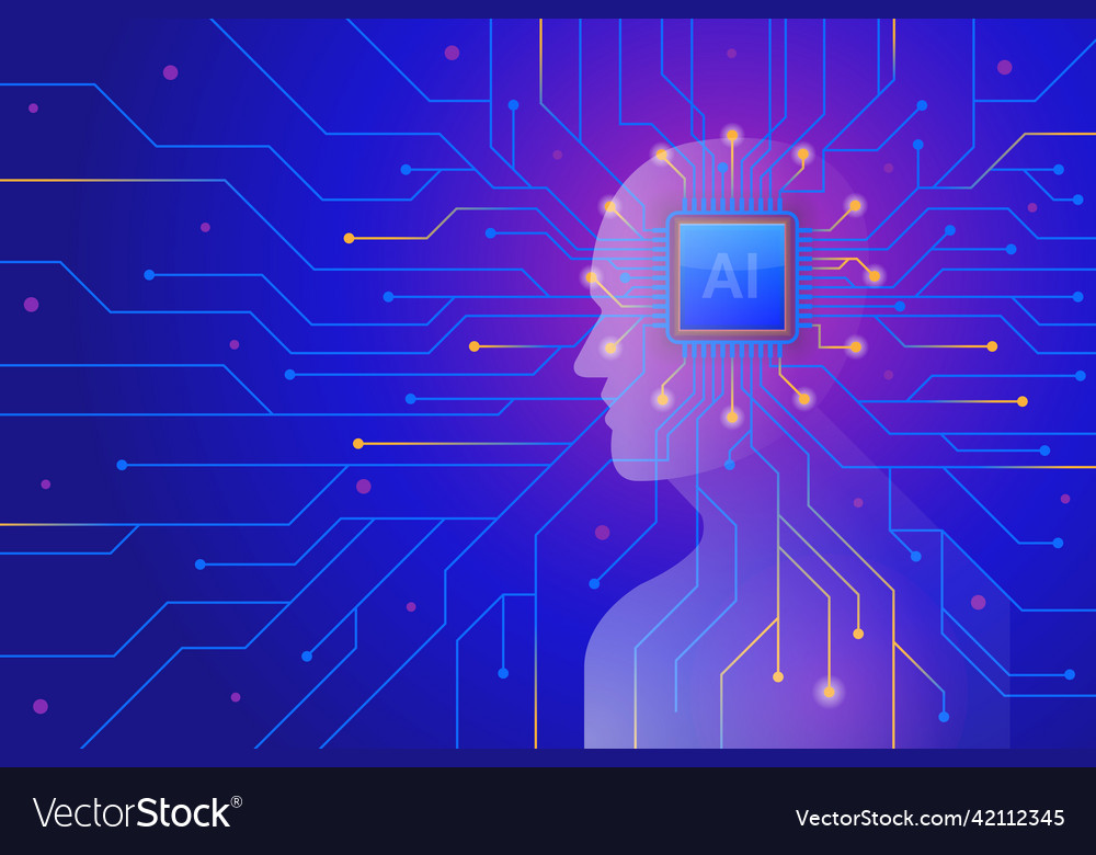 Artificial intelligence machine learning Vector Image