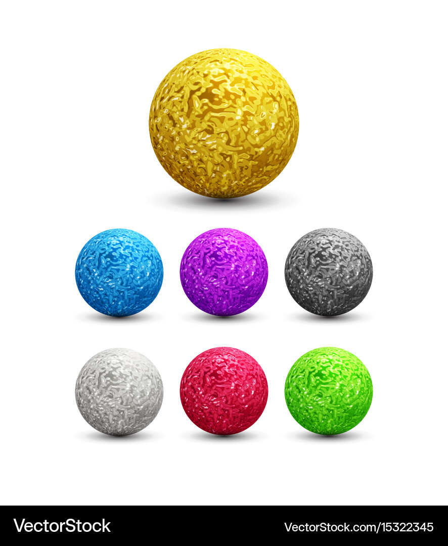 Color shiny metallic spheres set Royalty Free Vector Image