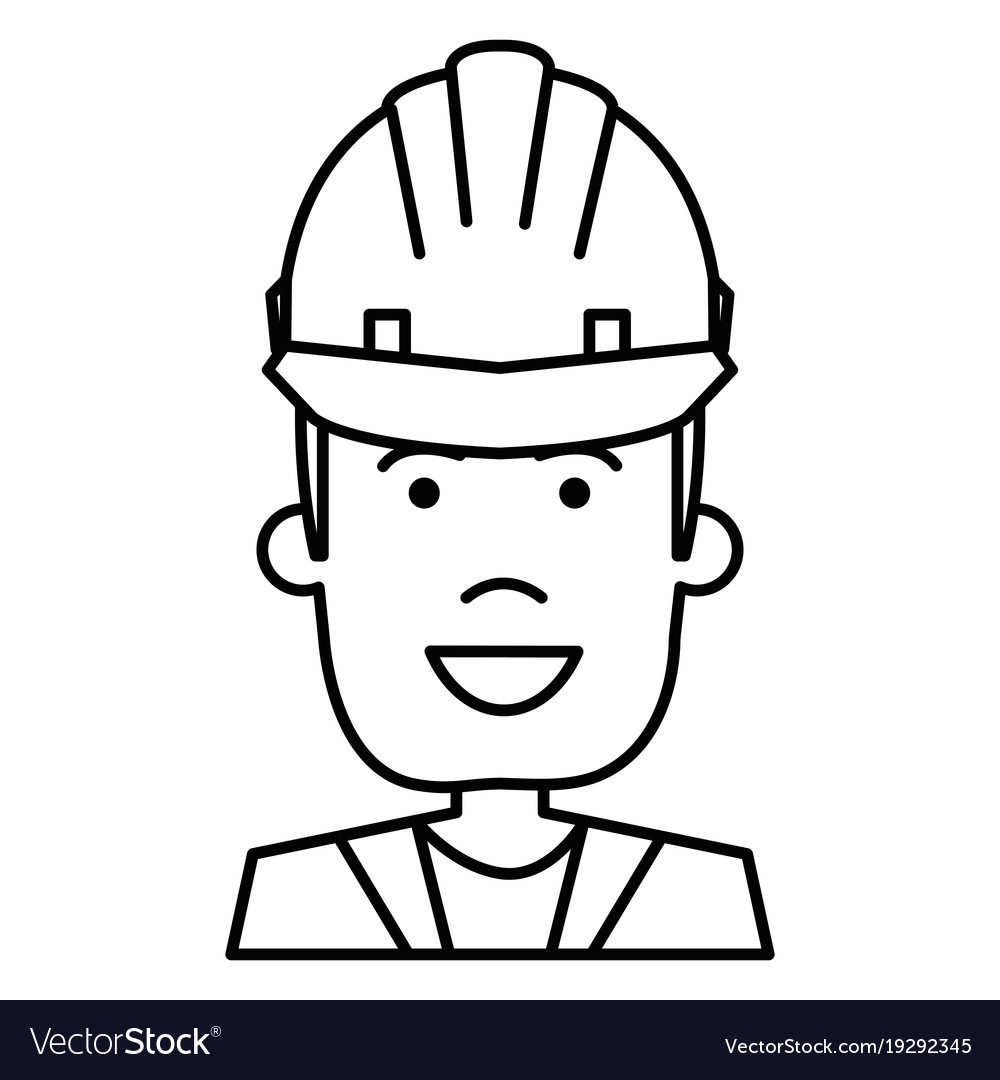 Construction worker with helmet Royalty Free Vector Image