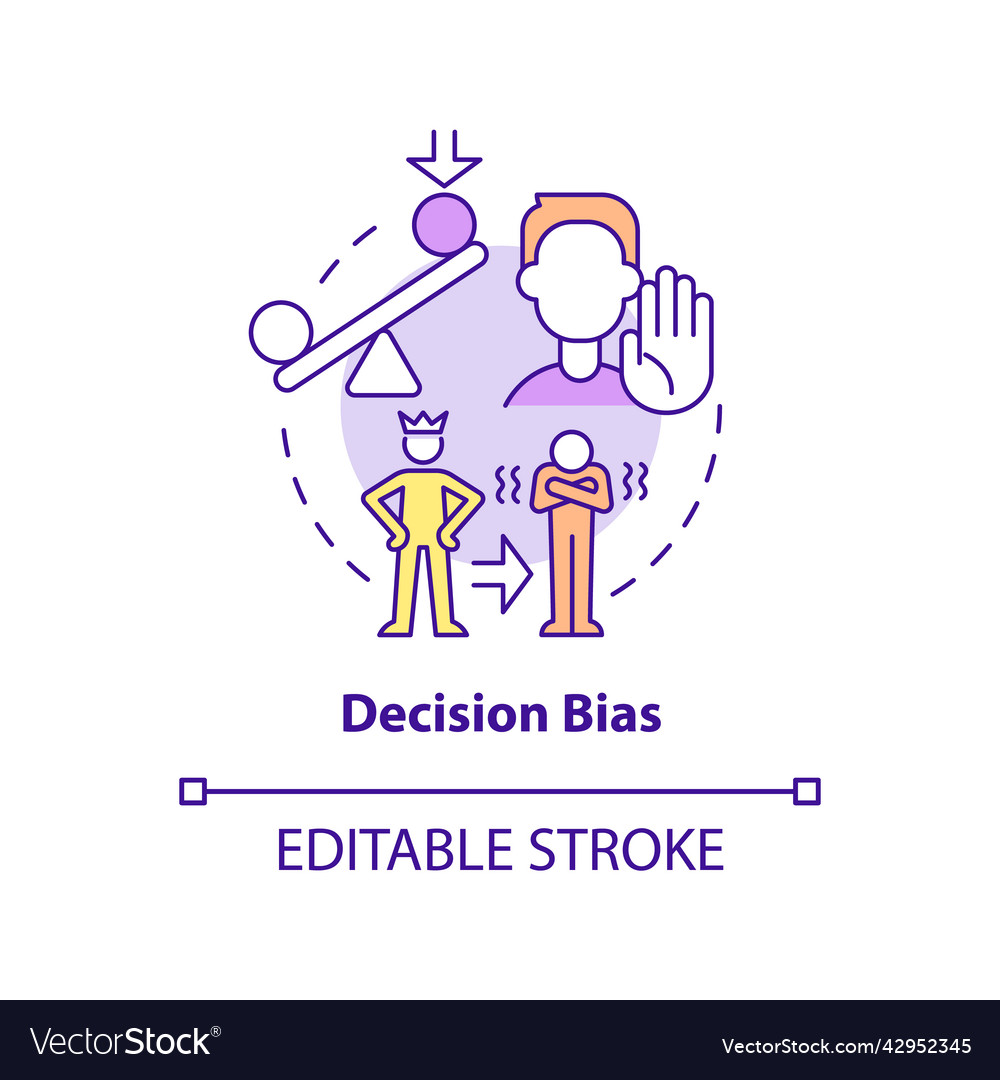 Decision bias concept icon Royalty Free Vector Image Decision bias concept icon Royalty Free Vector Image