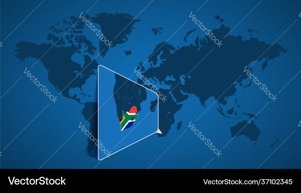 Detailed world map with pinned enlarged map Vector Image