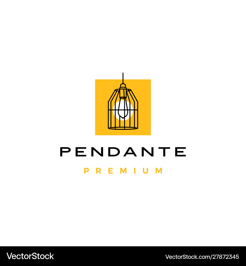 Industrial pendant hanging light interior logo Vector Image