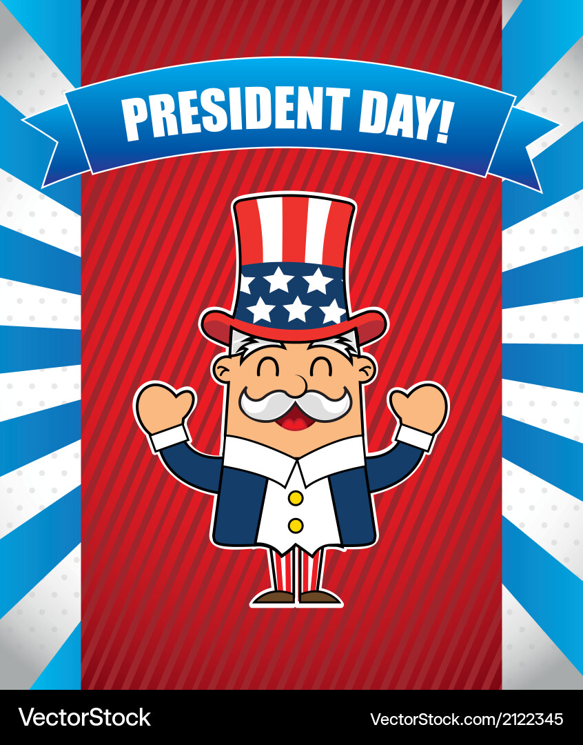 Presidents day background uncle sam Royalty Free Vector