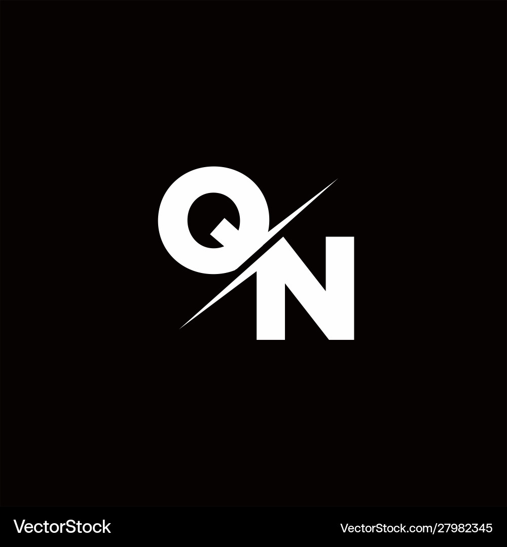 Qn logo letter monogram slash with modern Vector Image